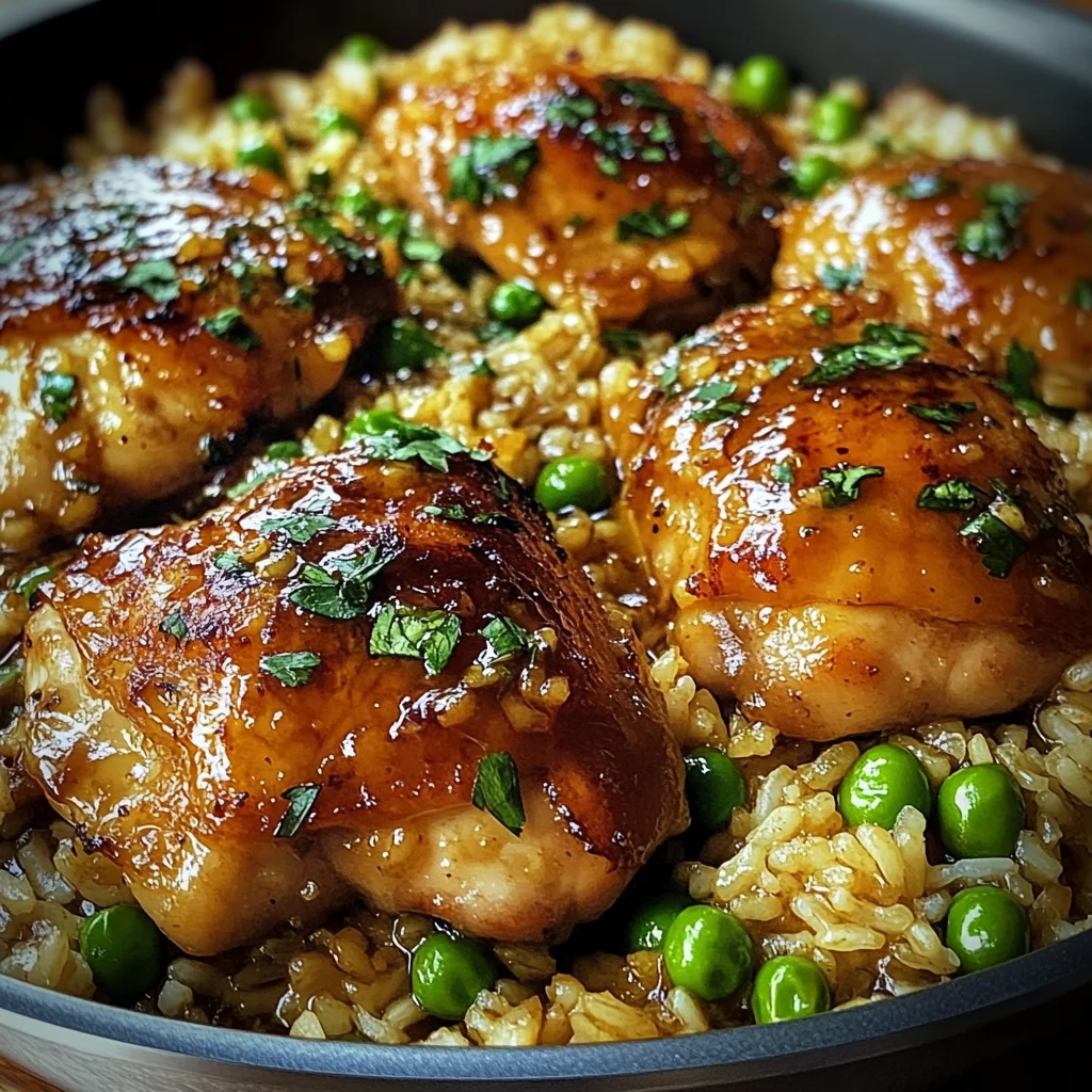 One Pan Sweet Garlic Butter Honey Chicken and Rice